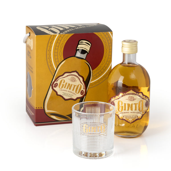 Ginto Barrel-Aged Gin 600 ml + Rock Glass | Shots PH